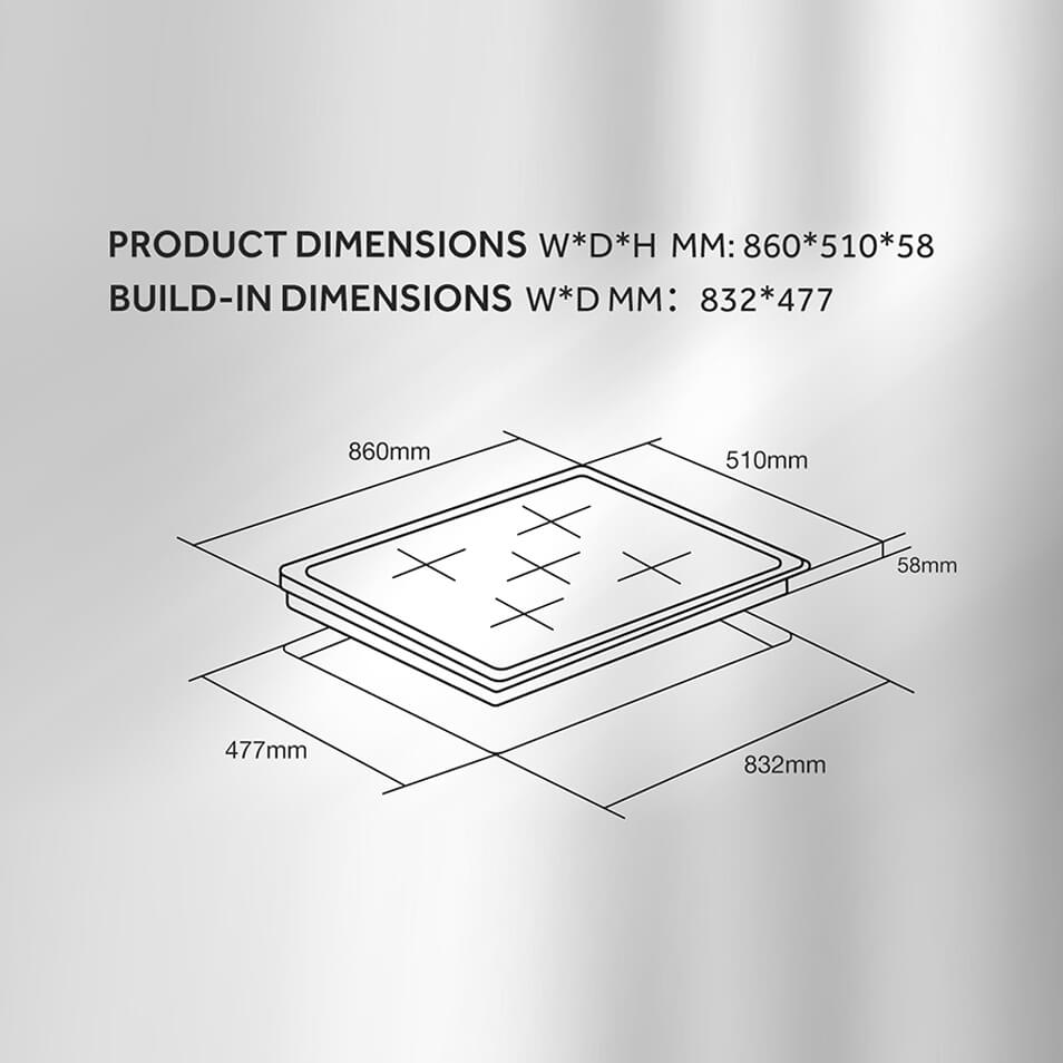 Haier 5 Burners 90cm Built-in Cooker Hob HOB-790B