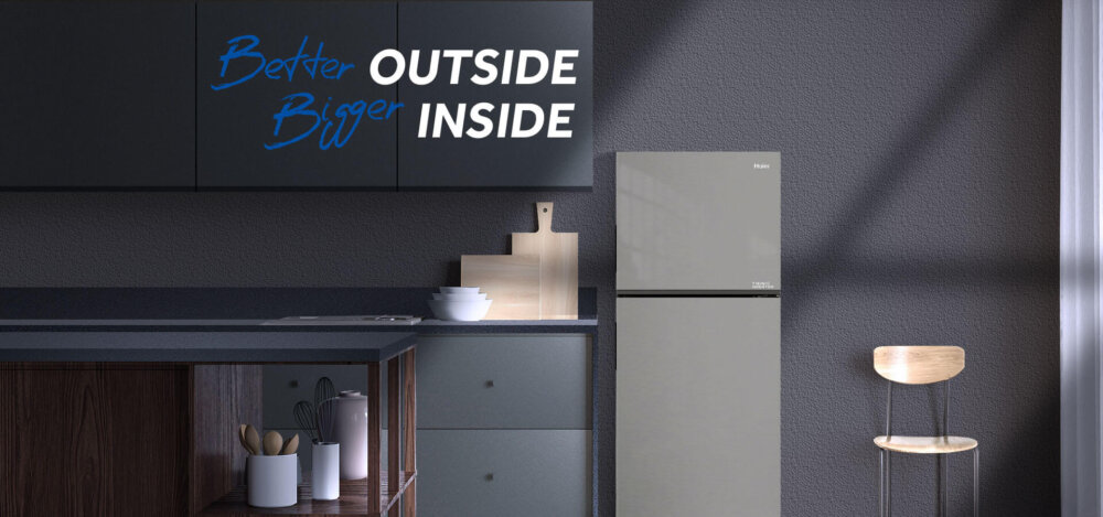 Haier 333L Double Door No-Frost Fridge HRF-355BS Refrigerator - Kitchen ...